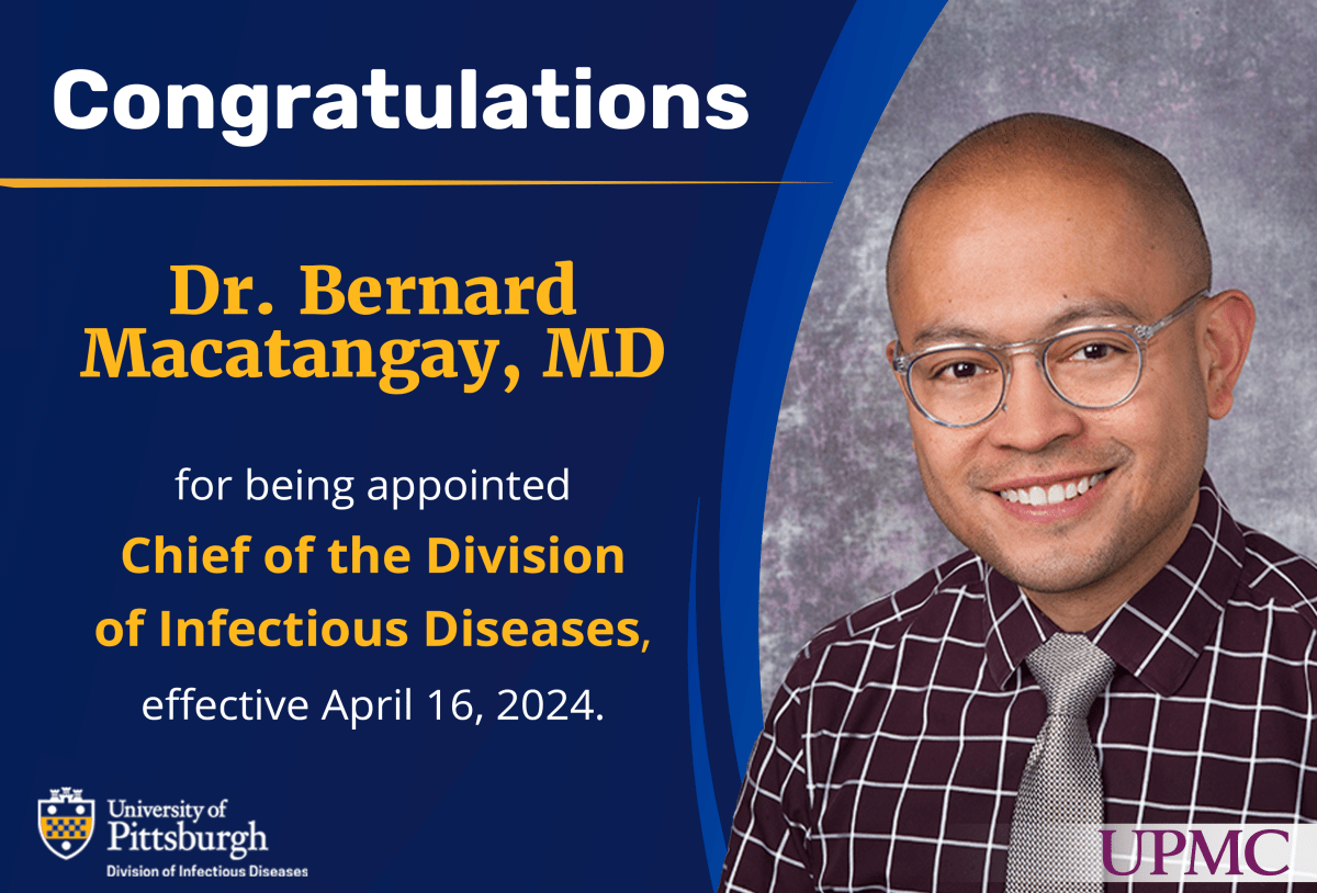 Bernard Macatangay, MD, Appointed as New Chief of Infectious Diseases ...