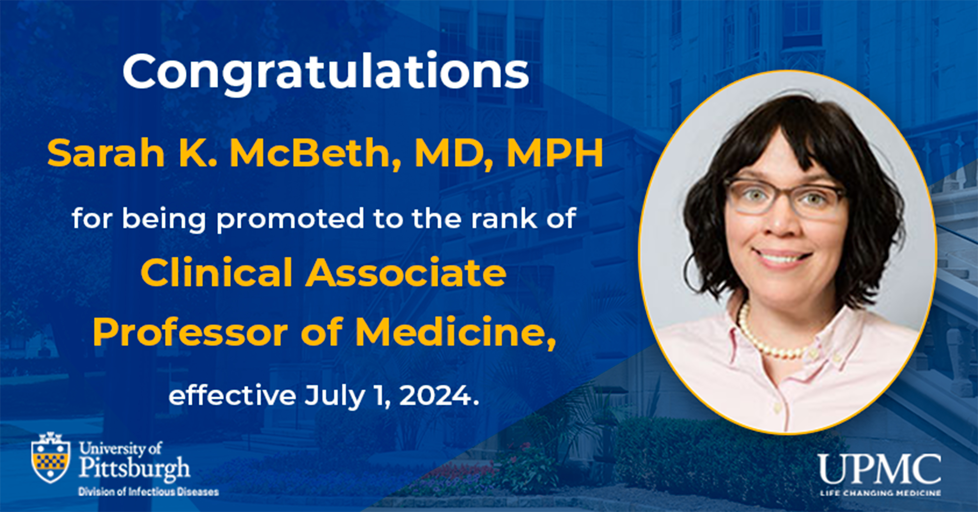 Congratulations Sarah K. McBeth, MD, MPH! – ID PittStop