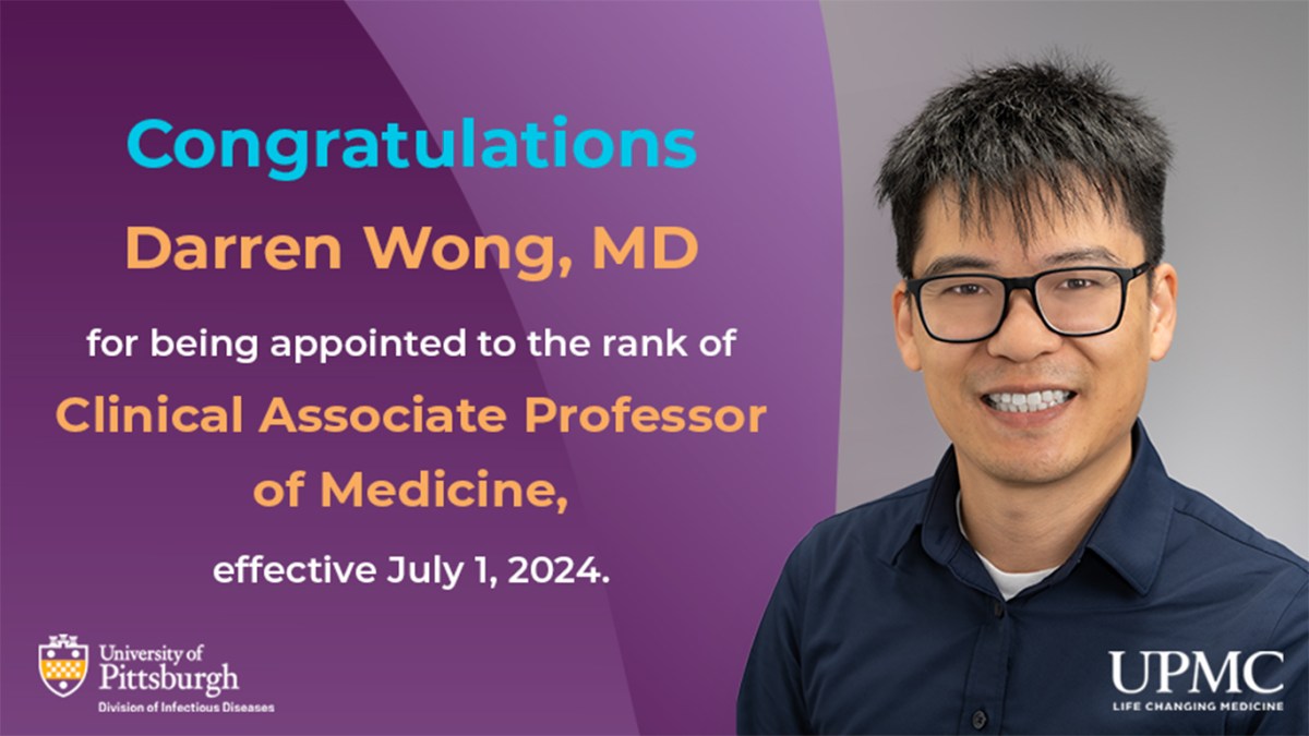 Congratulations Darren Wong, MD! – ID PittStop